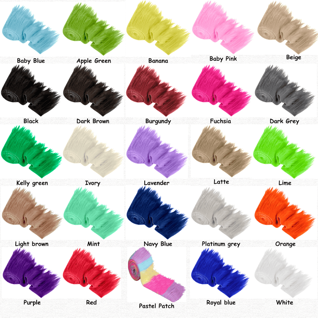 Faux Fur Fabric Trim - Precut 4"x60" Packs | Variety of Bundles for Cr ...