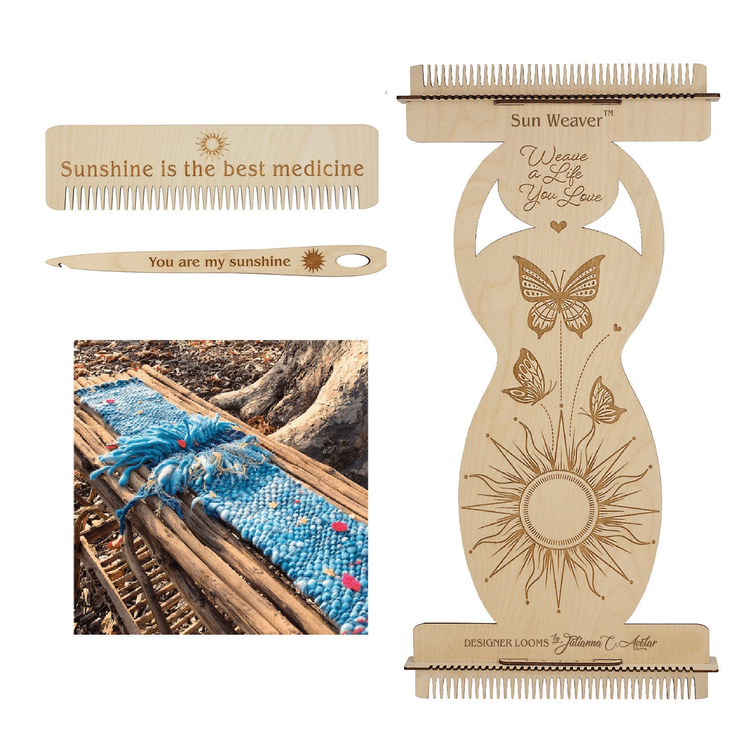 Jewel Loom Upright Wood Bead Loom Weaving Loom Large Sun Weaver Kit 8 ...