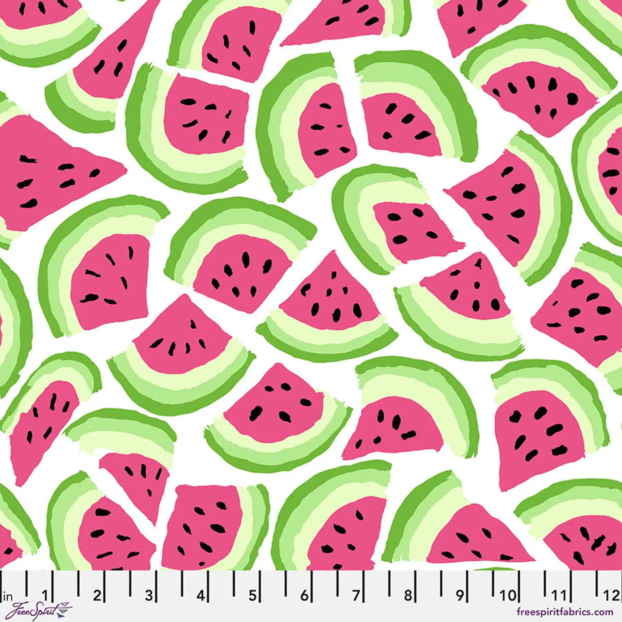 White Watermelon Slice Cotton 44"/46" Fabric Per Yard – Prismatic Fiber ...